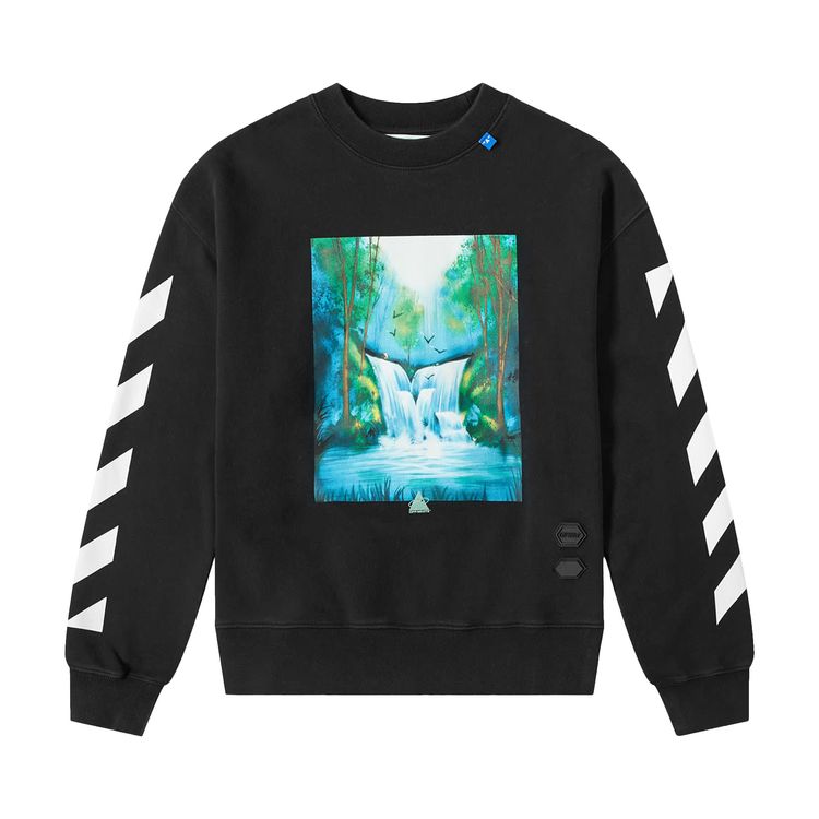 Buy Off-White Waterfall Over Sweatshirt 'Black' - OMBA035E19E300151088 ...