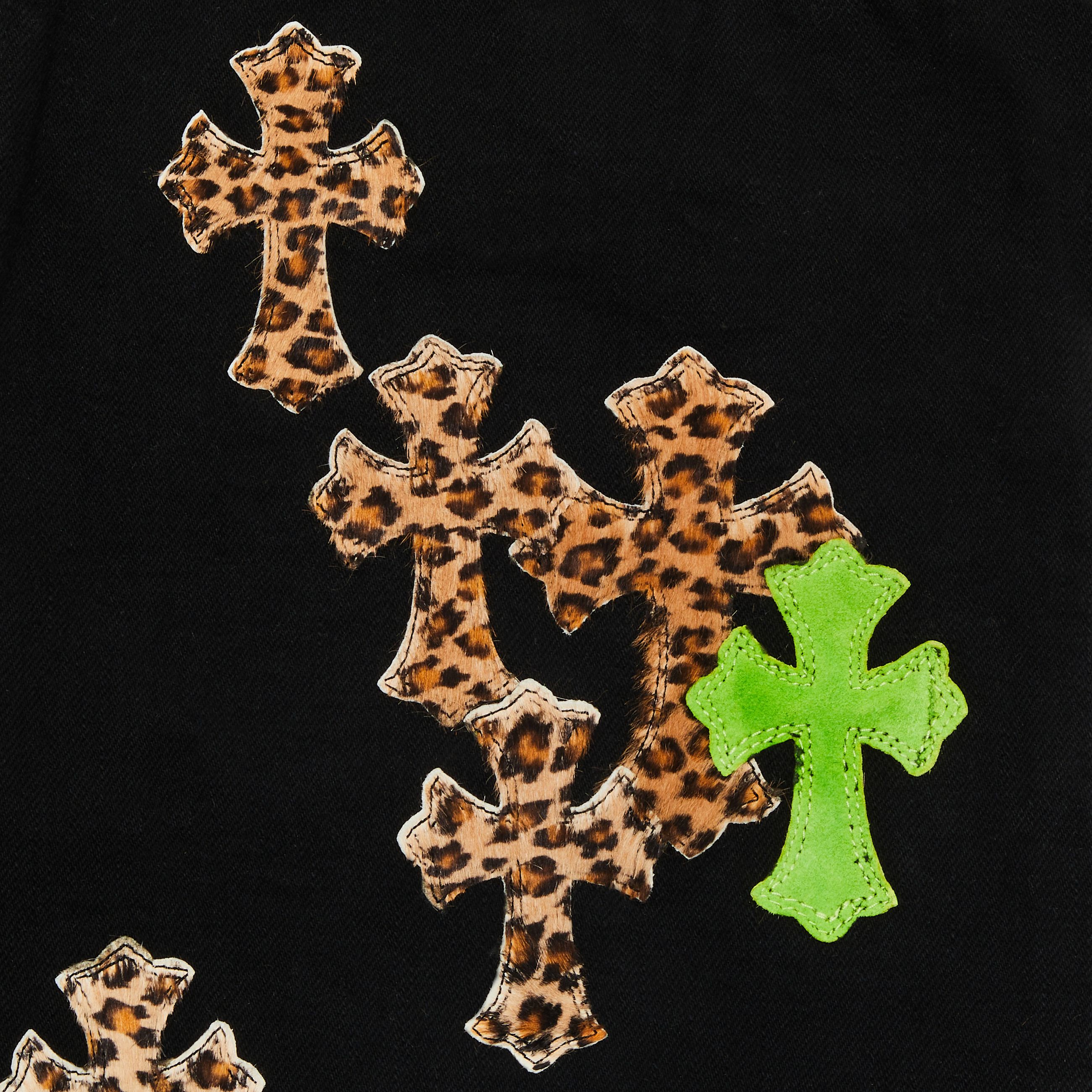 Buy Chrome Hearts Cross Patch Denim 'Black/Green/Cheetah' - 1383 ...