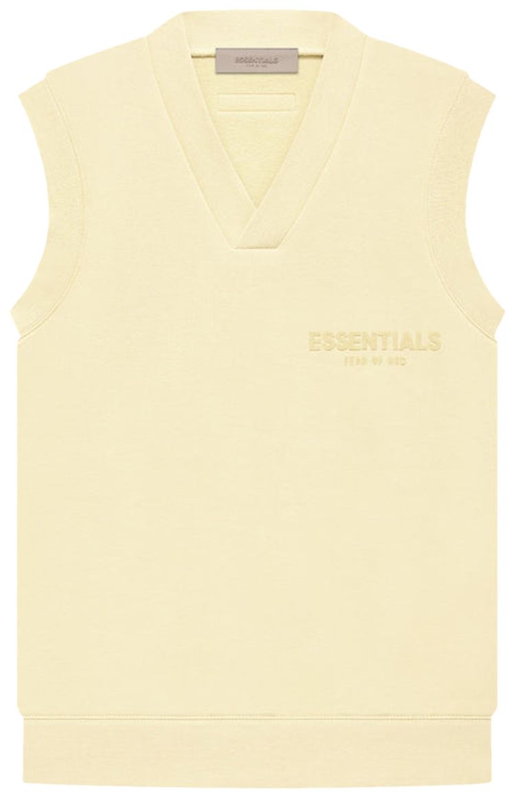 Buy Fear of God Essentials V Neck Vest 'Egg Shell' - 192SU225056FW | GOAT