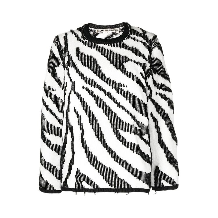 Buy Comme des Garçons Intarsia Knit Zebra Pattern Sweater 'Zebra' - GJ ...