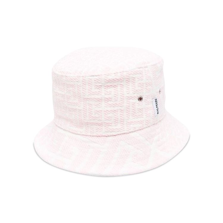 Buy Balmain Mix Monogram Jacquard Bucket Hat 'White/Pink ...