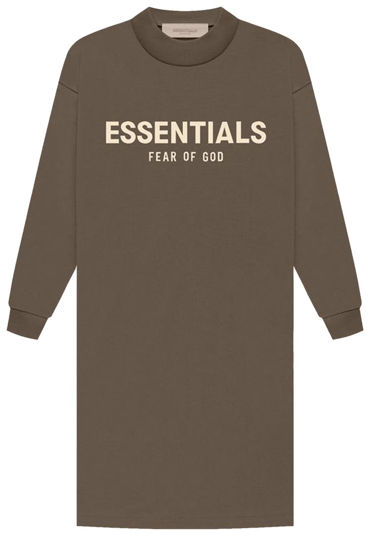 Buy Fear of God Essentials Kids Long-Sleeve Tee Dress 'Wood ...