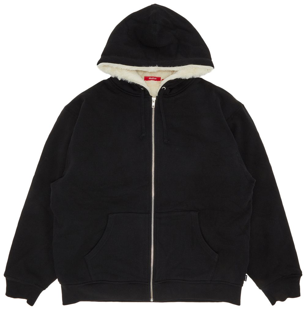 Buy Supreme Faux Fur Lined Zip Up Hooded Sweatshirt 'Black' - FW22SW18 ...