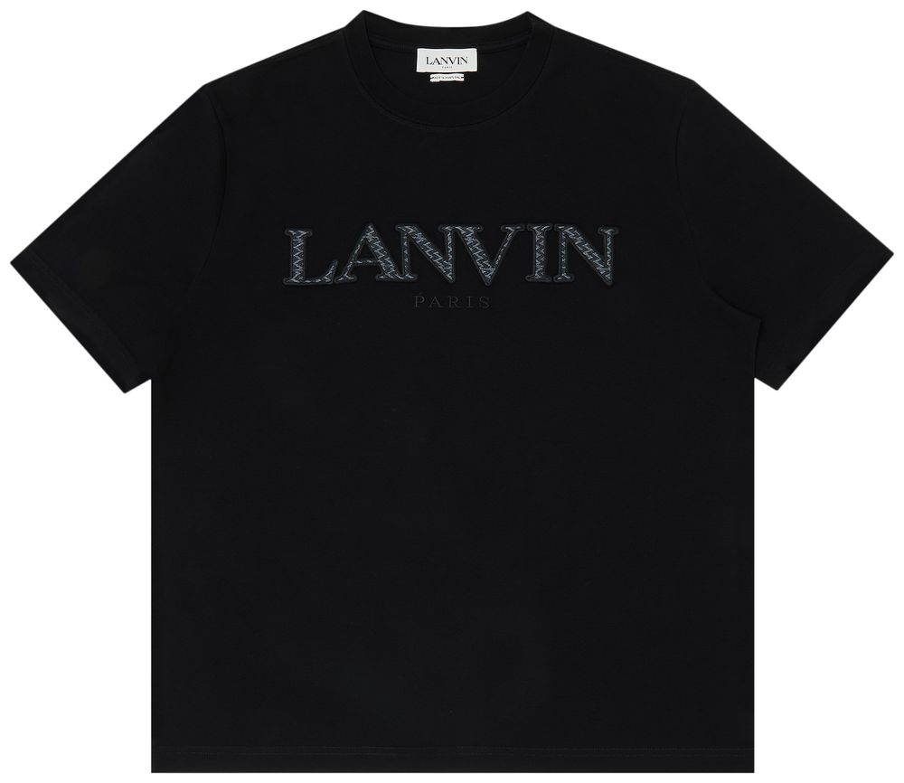 Buy Lanvin Tonal Embroidery T-Shirt 'Black' - RM TS0005 J207 P23 10 | GOAT