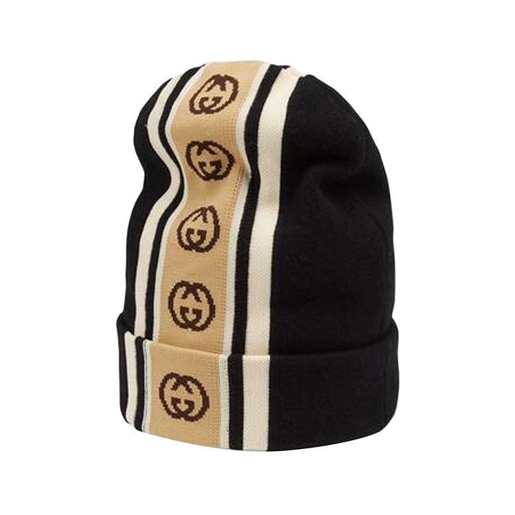 Buy Gucci Wool Hat With Interlocking G Stripe 'Black' - 599219 4HI96 ...