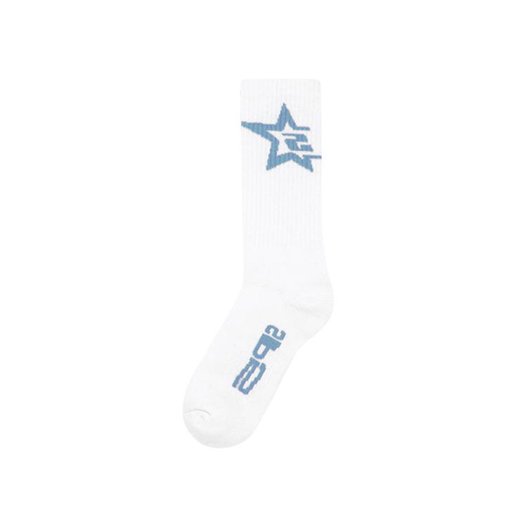 Buy Sp5der Sp5 Sock 'White/Sky Blue' - SP5 8D WHBLU | GOAT