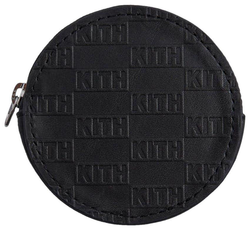 Buy Kith Monogram Leather Coin Pouch 'Black' - KHM040055 001 | GOAT