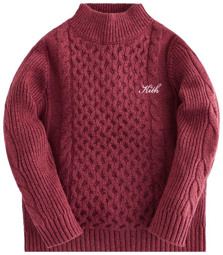 Buy Kith Kids Cable Knit Turtleneck 'Plum' - KHK030262 517 | GOAT
