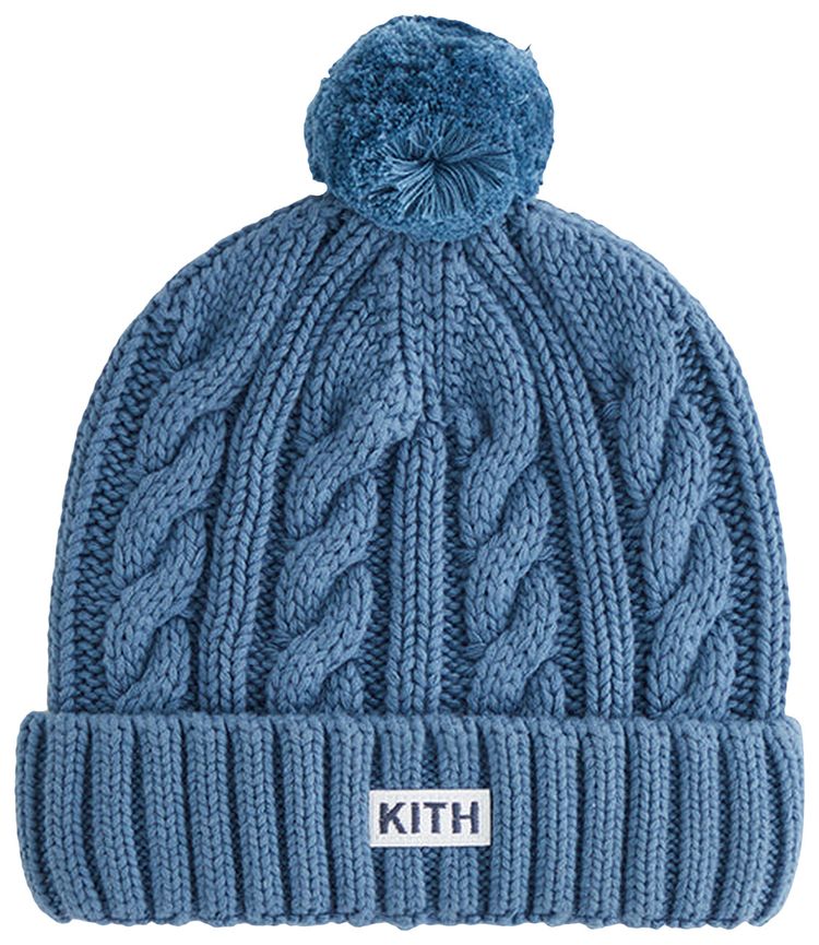 Buy Kith Kids Cable Knit Beanie 'Bering Sea' - KHK050073 447 | GOAT
