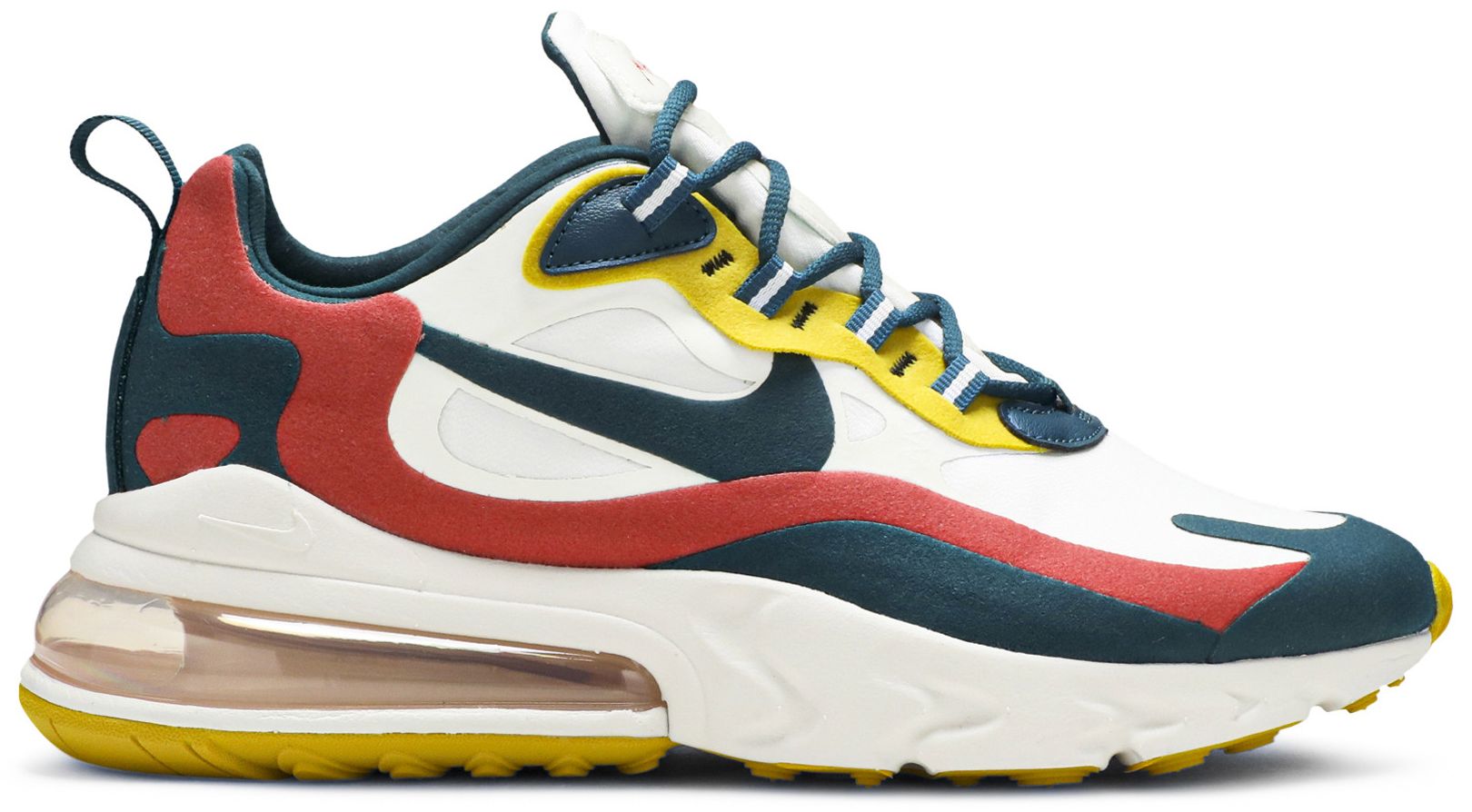 Buy Nike Air Max 270 React 'White Turquoise Yellow' - CT1264 103 | GOAT