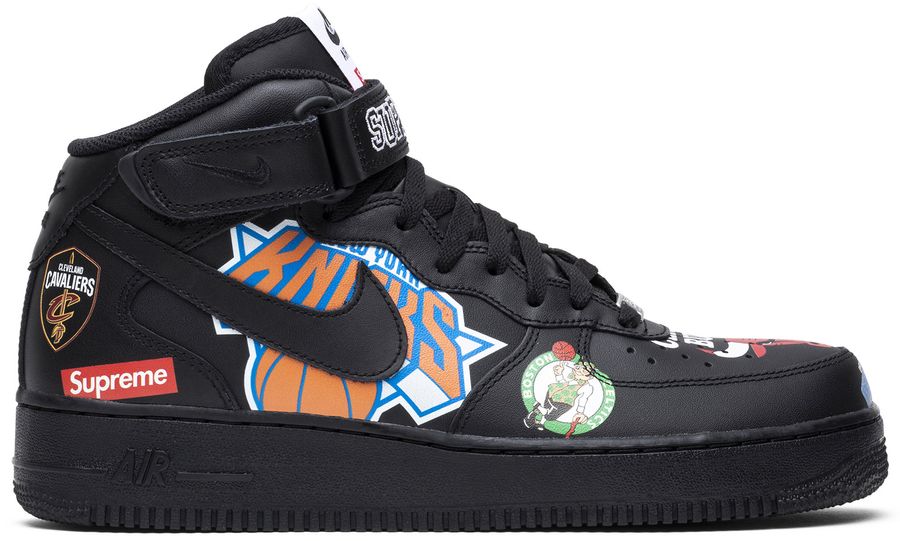 Buy Supreme x NBA x Nike Air Force 1 Mid 07 'Black' - AQ8017 001 | GOAT