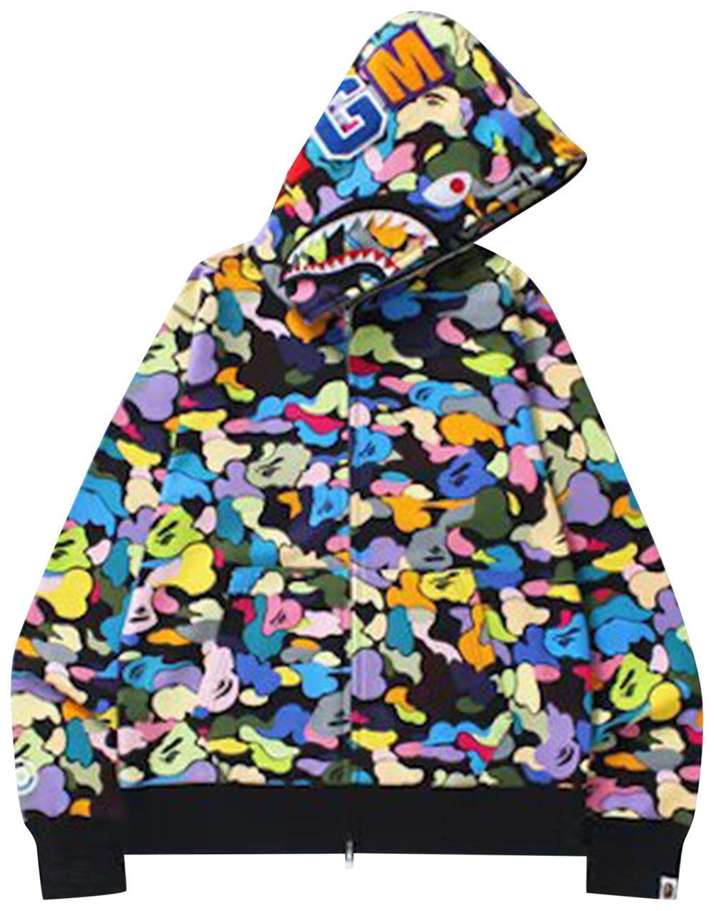 Buy BAPE Color Camo Shark Full Zip Hoodie 'Multicolor' - 1ZPI 201 001 ...