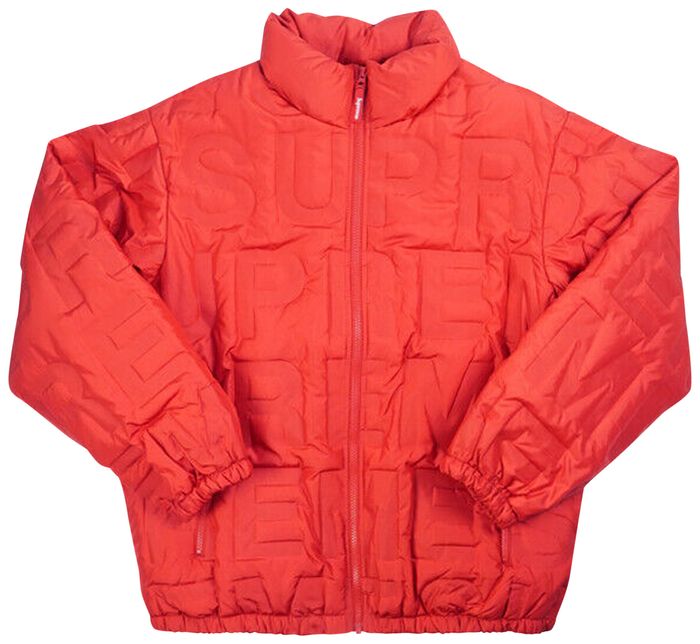 Buy Supreme Bonded Logo Puffy Jacket 'Red' - SS19J43 RED | GOAT