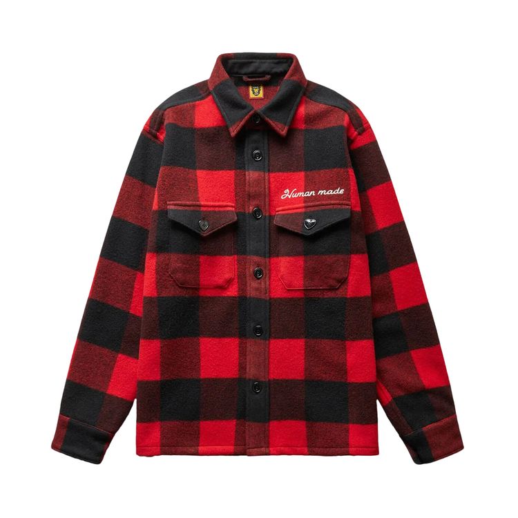 Buy Human Made Wool Overshirt 'Red' - HM24SH008 RED | GOAT