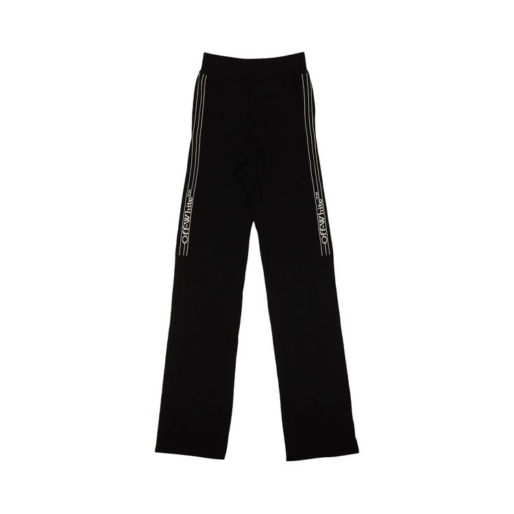 Buy Off-White Logo Stripe Pants 'Black' - OWHG006S21KNI0021000 | GOAT