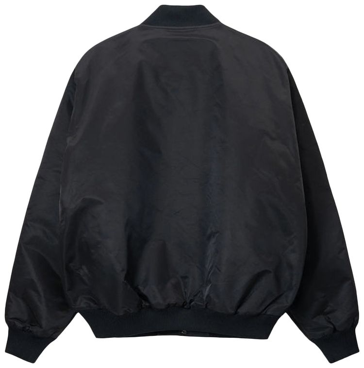 Buy Stussy LA Chapter Satin Varsity Jacket 'Black' - 115691 BLAC | GOAT