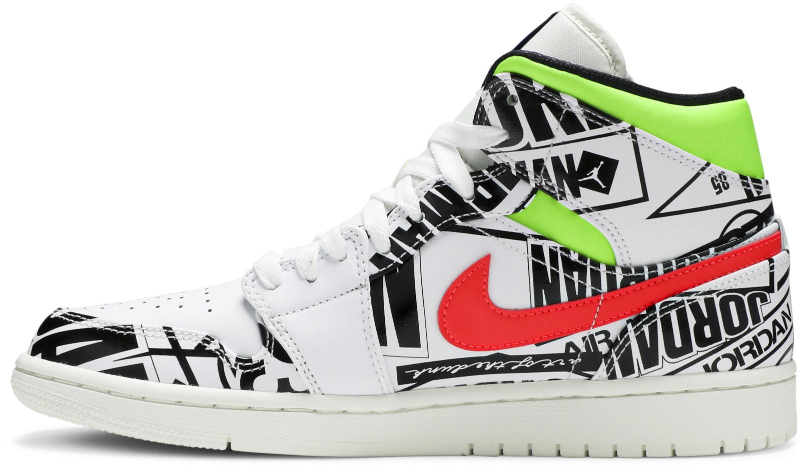 Buy Air Jordan 1 Mid 'Over-Print Logos' - 554724 119 | GOAT