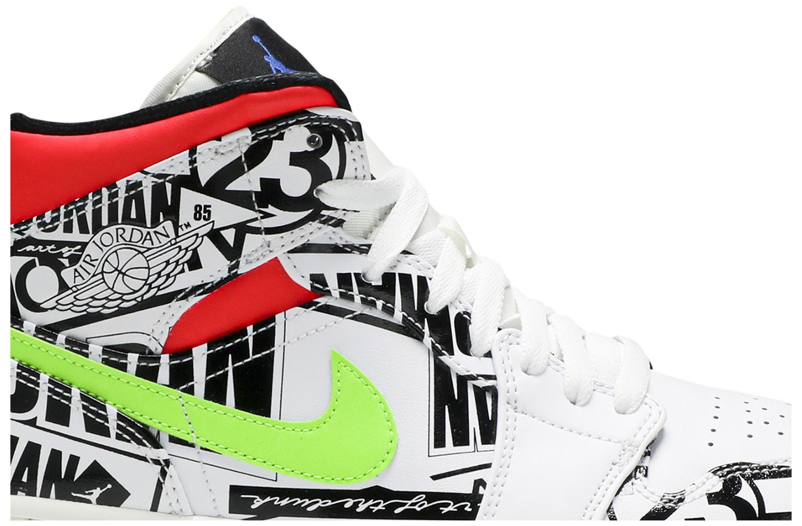 Buy Air Jordan 1 Mid 'Over-Print Logos' - 554724 119 | GOAT