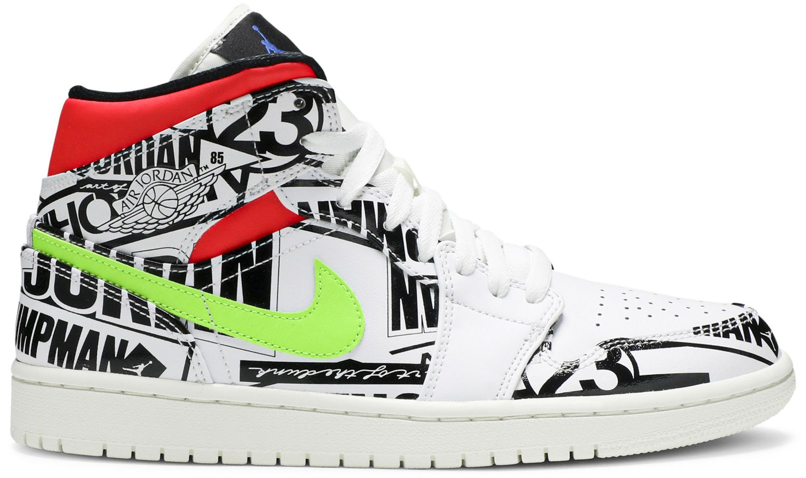 Buy Air Jordan 1 Mid 'Over-Print Logos' - 554724 119 | GOAT