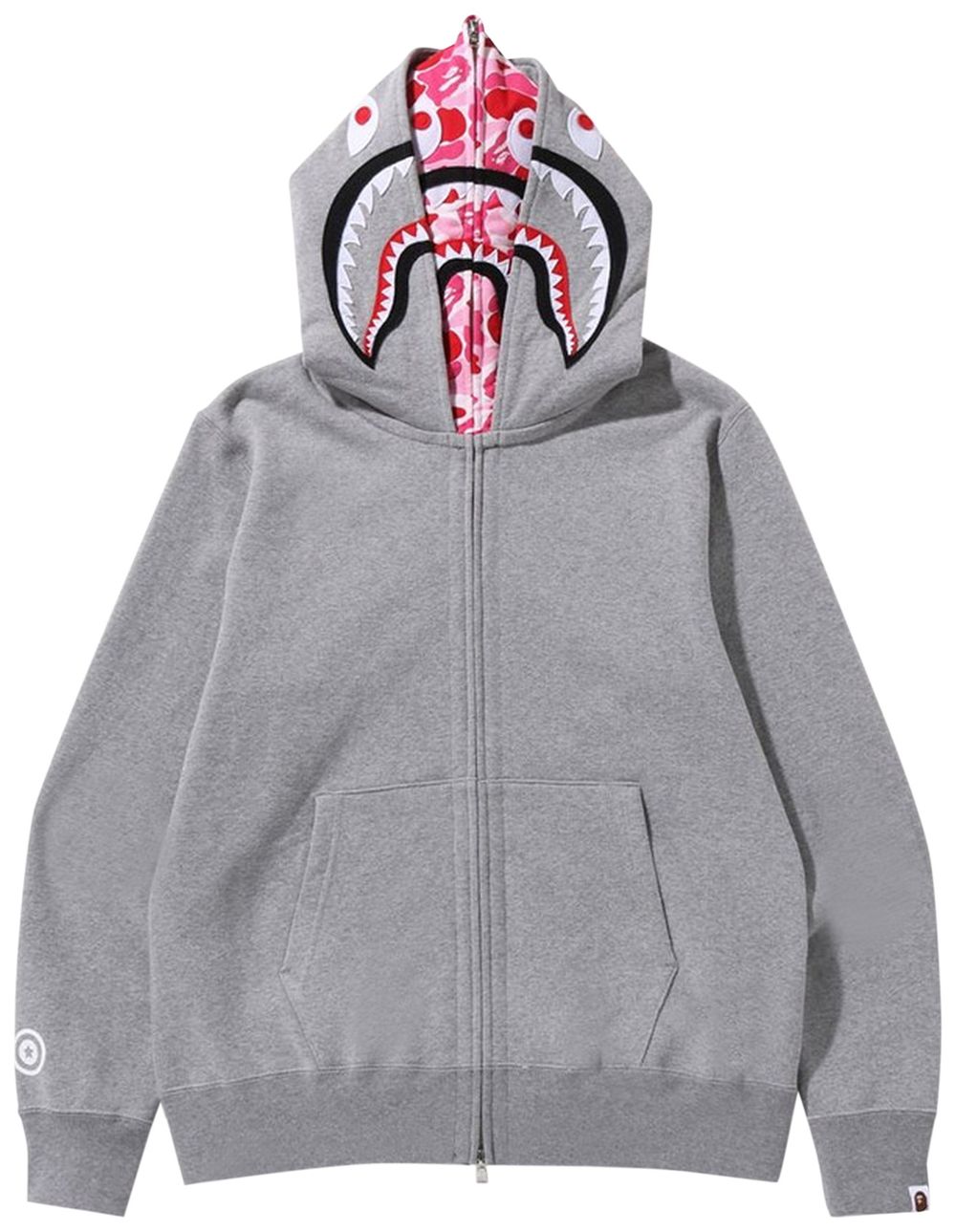 Buy BAPE ABC Camo Shark Wide Fit Full Zip Double Hoodie 'Grey' - 1I30 ...