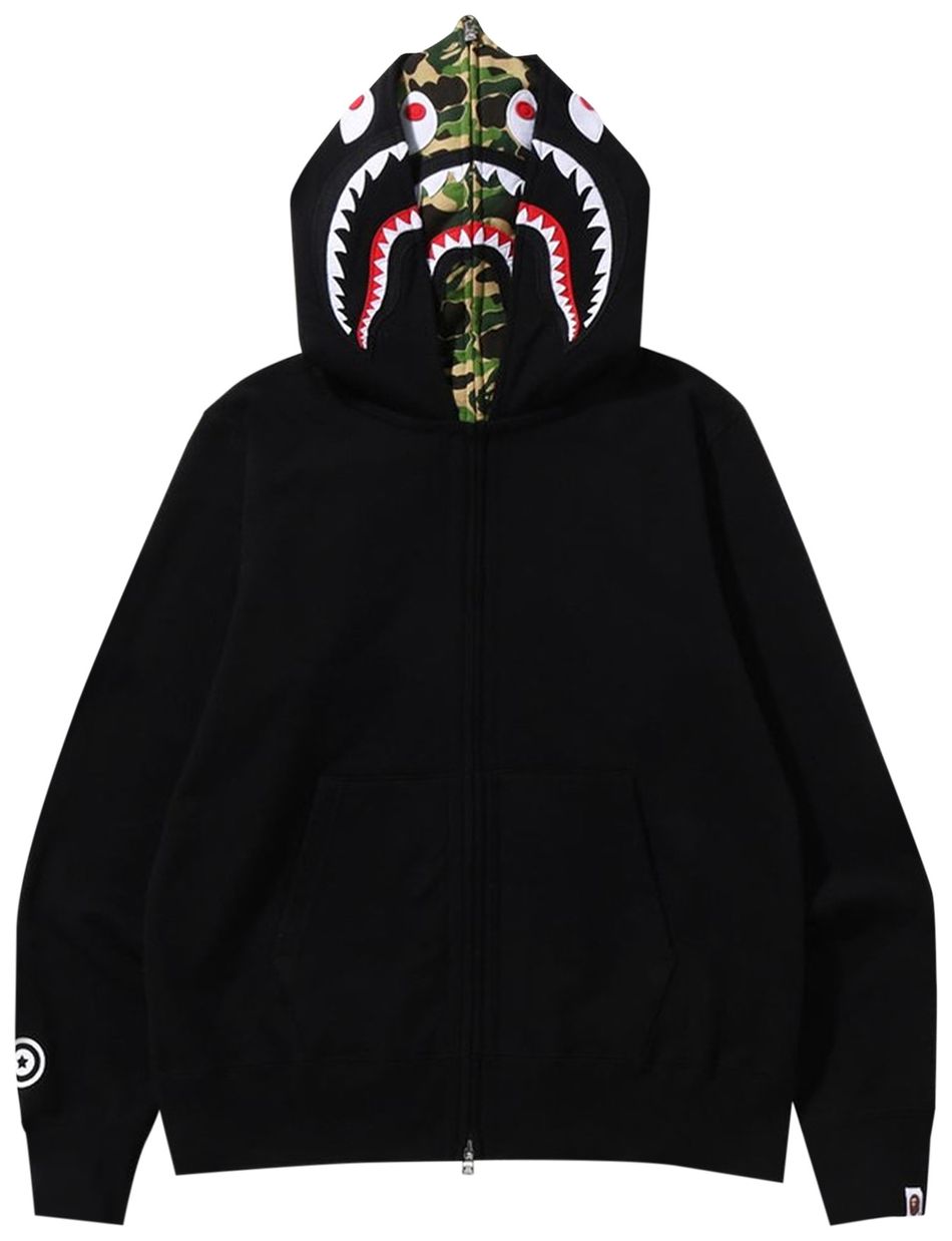 Buy BAPE ABC Camo Shark Wide Fit Full Zip Double Hoodie 'Black' - 1I30 ...