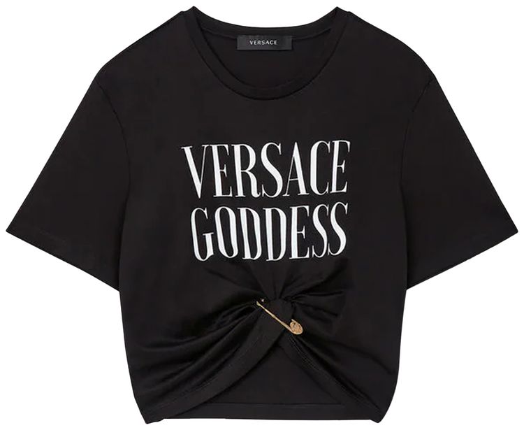 Buy Versace Goddess Print T-Shirt 'Black' - 1009137 1A06529 1B000 | GOAT
