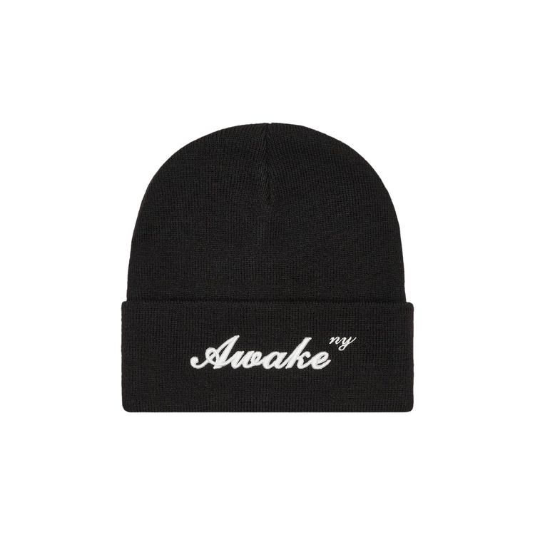 Buy Awake NY Script Logo Beanie 'Black' - AWK FW22 HT003 BLAC | GOAT