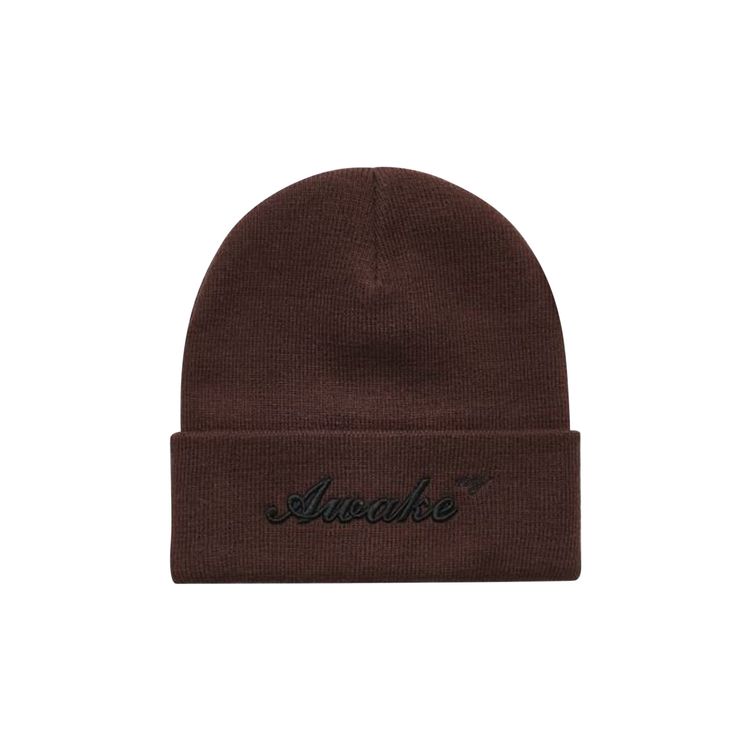 Buy Awake NY Script Logo Beanie 'Brown' - AWK FW22 HT003 BROW | GOAT