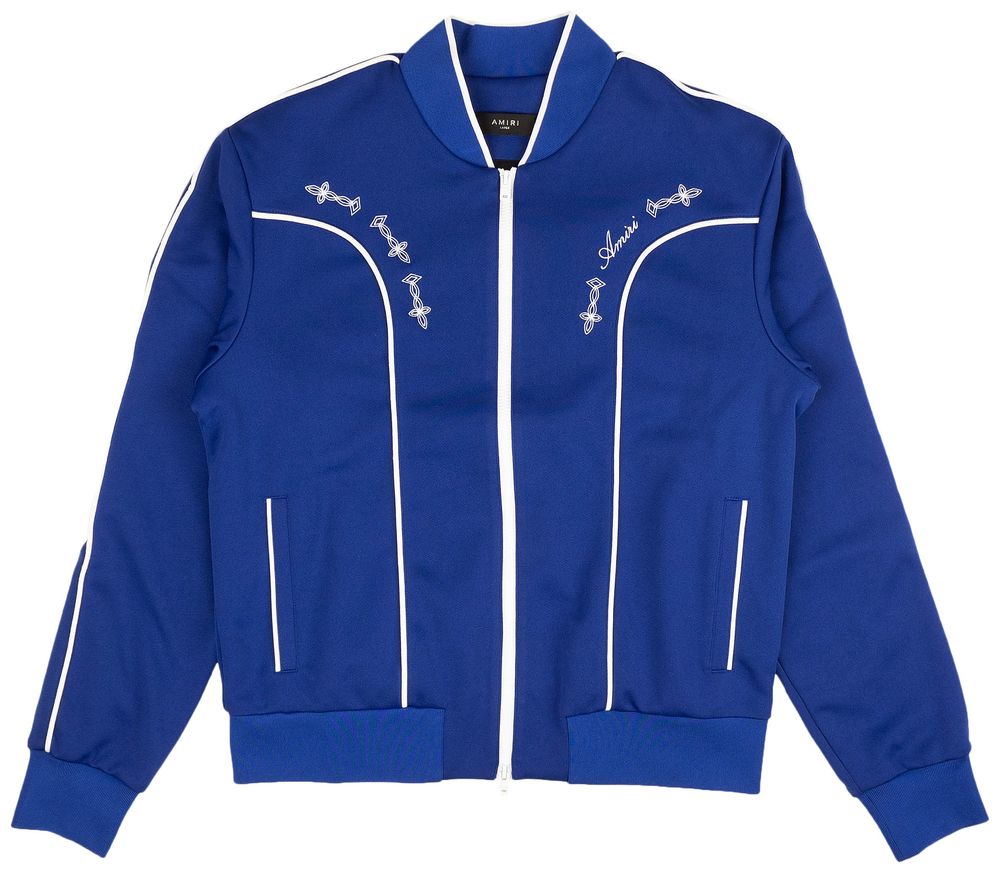 Buy Amiri Piping Western Track Jacket 'Blue' - PS22MOS015 420 BLUE | GOAT