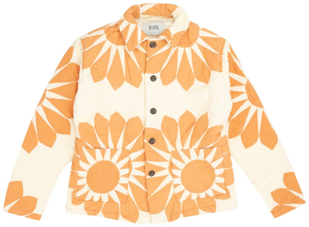 Buy Bode Grand Daisy Workwear Jacket 'Orange/Multicolor' - MR0W000018 ...