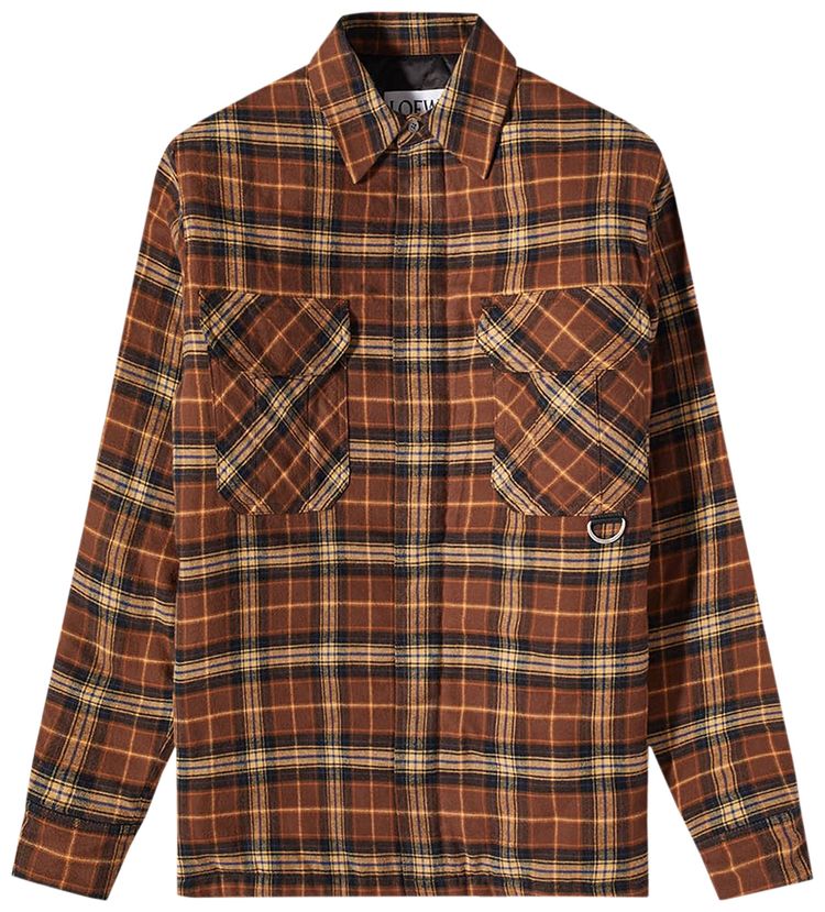 Buy Loewe Padded Check Shirt 'Brown/Multicolor' - H526Y05WAJ 3428 | GOAT