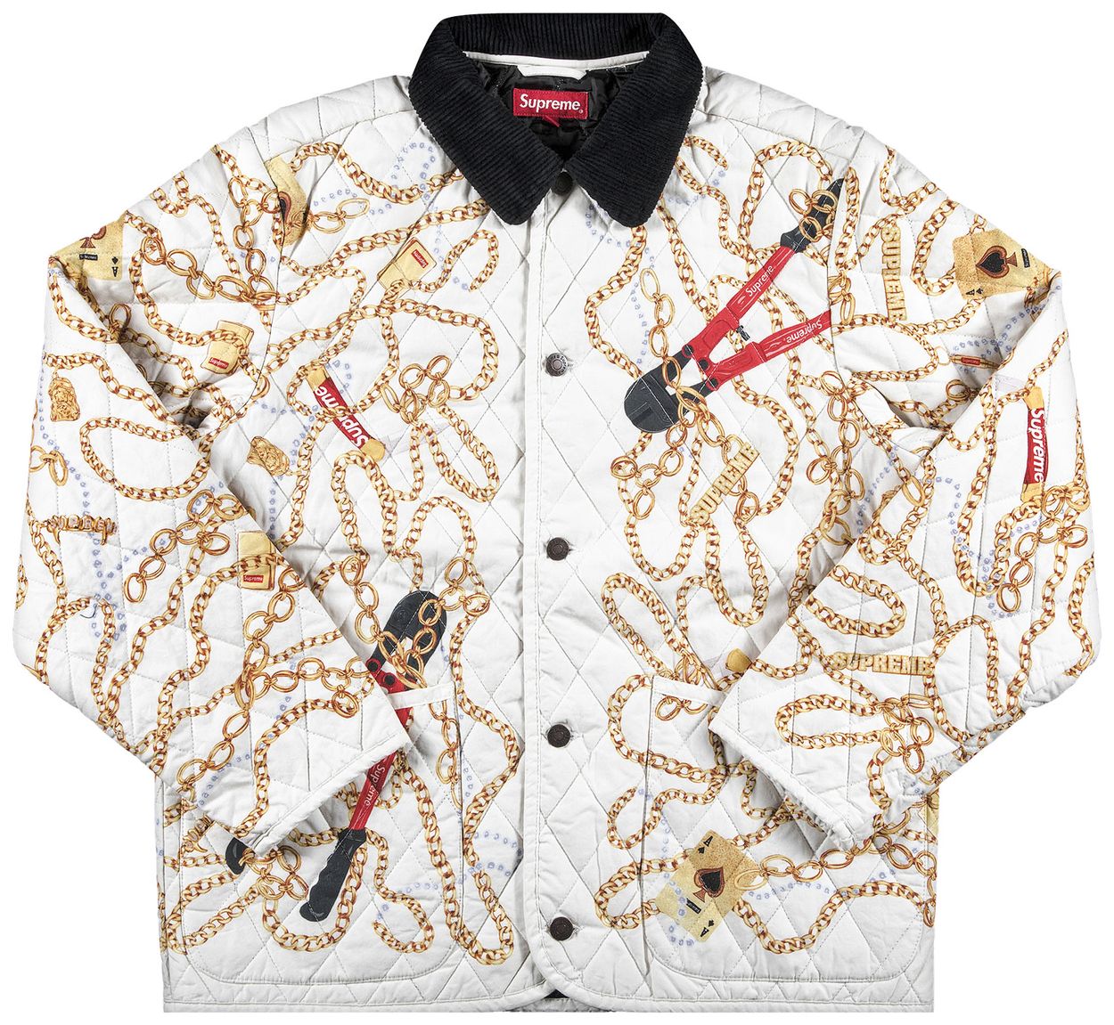 Buy Supreme Chains Quilted Jacket 'White' - FW20J57 WHITE | GOAT