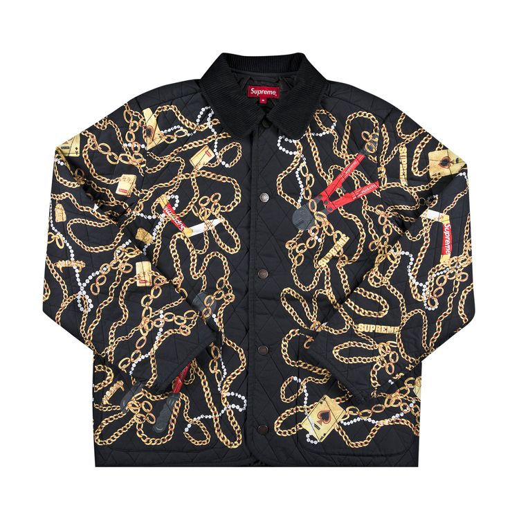 Buy Supreme Chains Quilted Jacket 'Black' - FW20J57 BLACK | GOAT