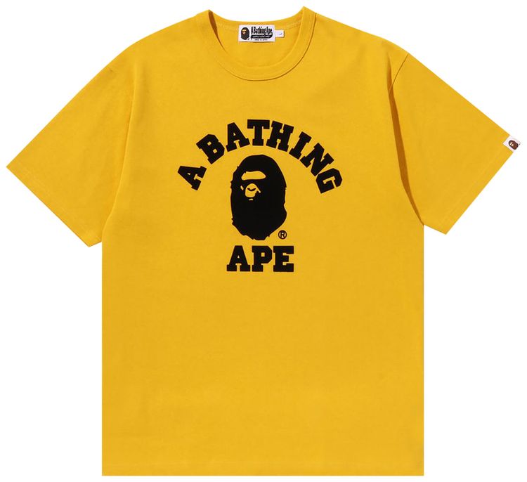 Buy BAPE College Heavy Weight Tee 'Yellow' - 1I80 109 001 YELLOW | GOAT