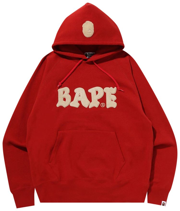 Buy BAPE Relaxed Fit Pullover Hoodie 'Red' - 1I80 114 001 RED | GOAT