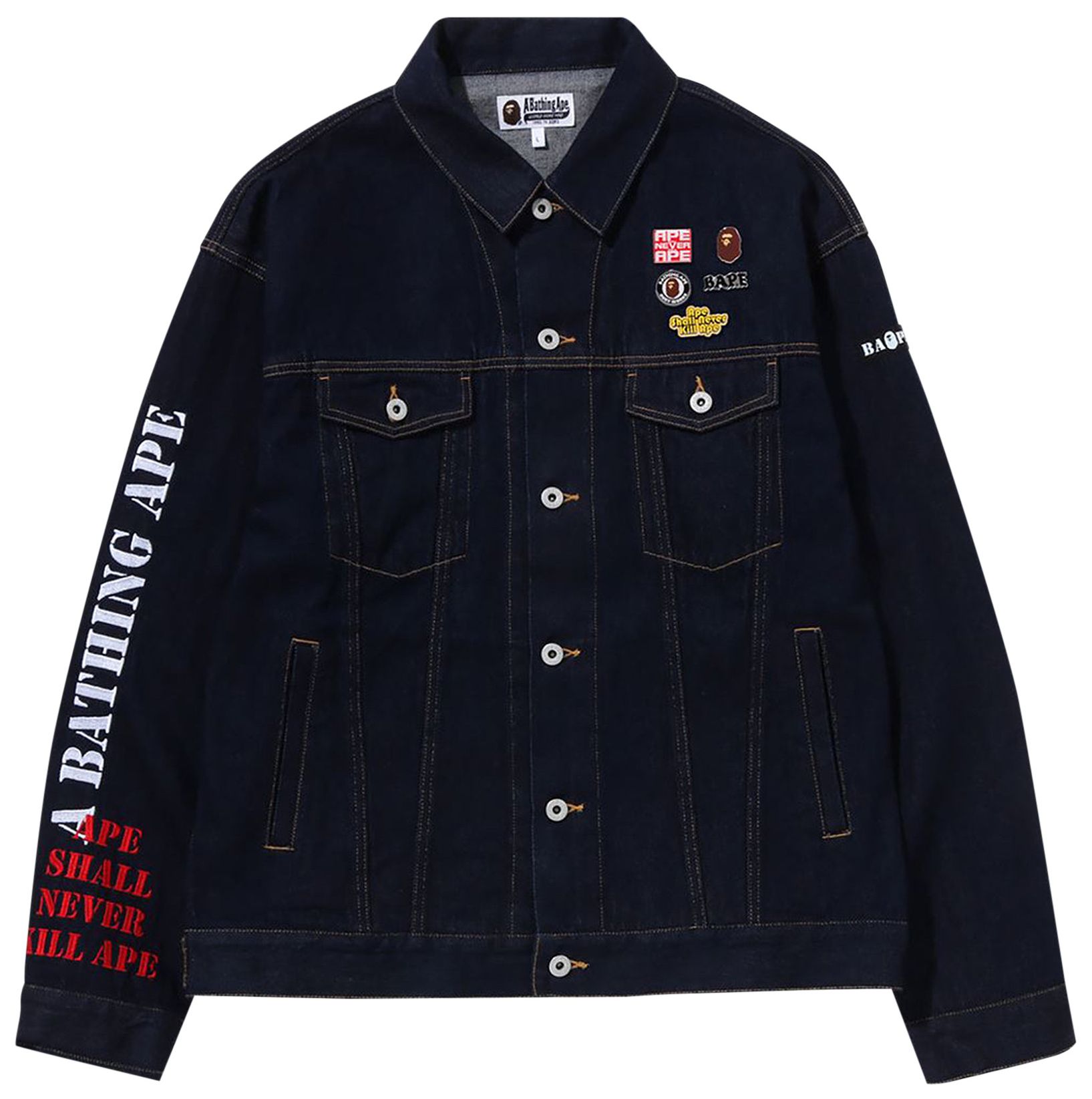 Buy BAPE Multi Motif Loose Fit Denim Jacket 'Indigo' - 1I80 140 011 ...