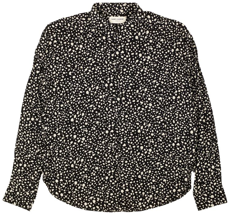 Buy Saint Laurent Dotted Button Down Shirt 'Black' - 520149 Y1A78 1095 ...