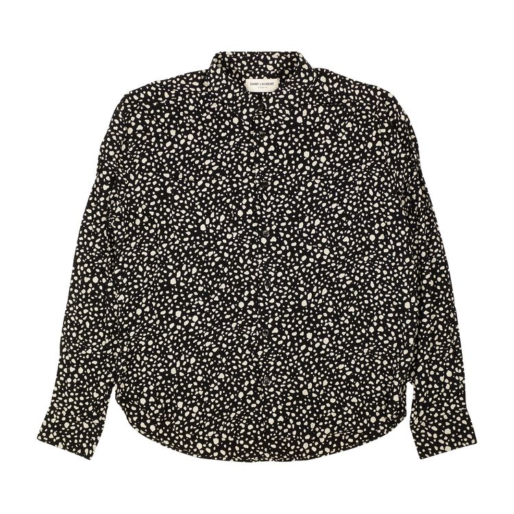 Buy Saint Laurent Dotted Button Down Shirt 'Black' - 520149 Y1A78 1095 ...
