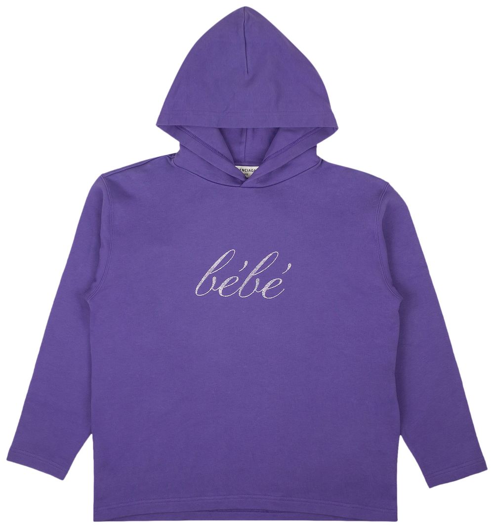 Buy Balenciaga Rhinestone Bebe Cropped Logo Hoodie 'Purple' - 670946 ...