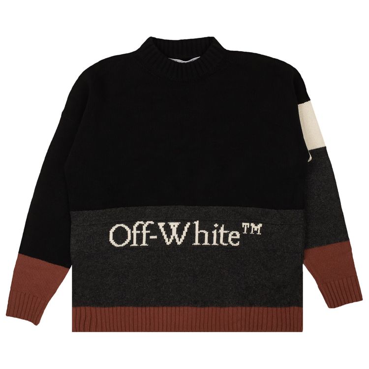 Buy Off-White Intarsia Knit Wool Sweater 'Multicolor ...