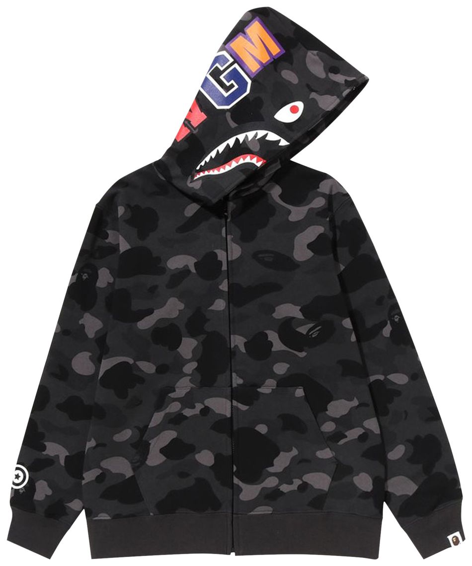 Buy BAPE Kids Color Camo Shark Zip Hoodie 'Black' - 1J30 615 002 BLACK | GOAT