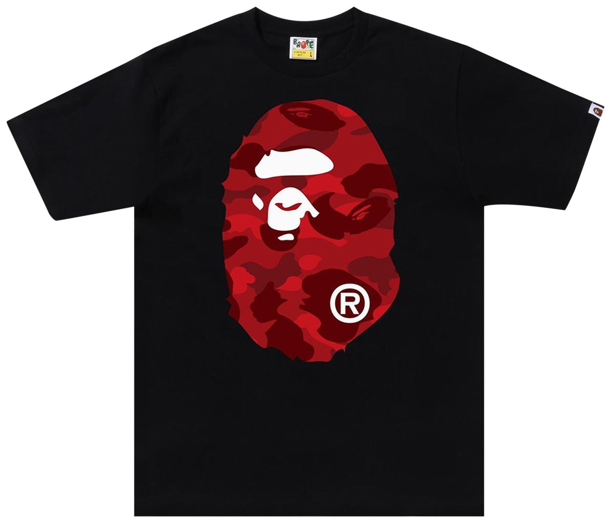 Buy Bape Color Camo Big Ape Head Tee Black Red 1i80 110 015 Black