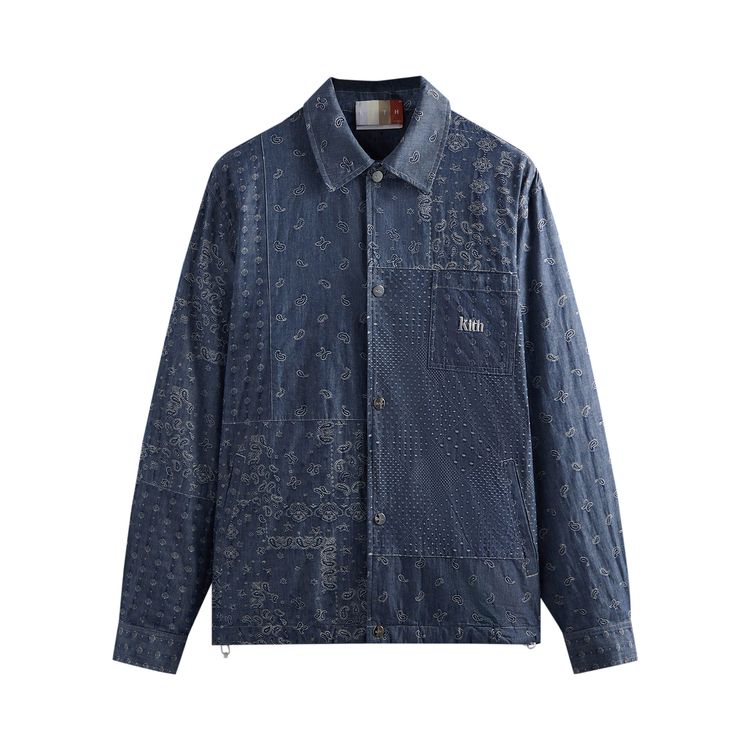 Buy Kith Japanese Patchwork Jacquard Coaches Jacket 'Light Indigo ...