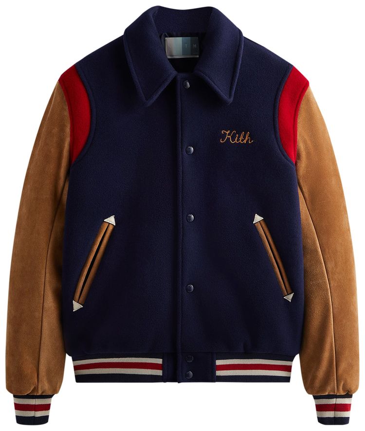 Buy Kith Varsity Wool Coaches Jacket 'Nocturnal' - KHM010247 413 | GOAT