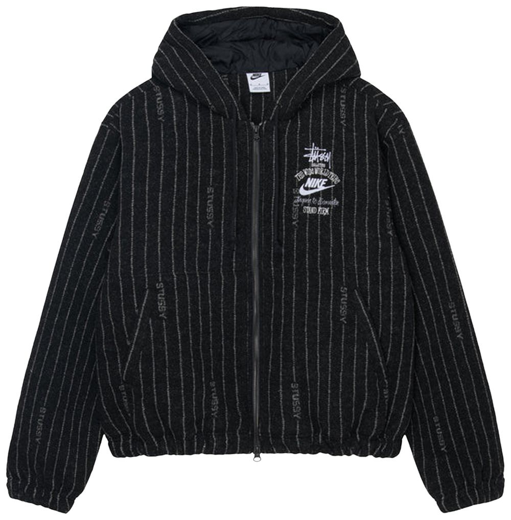 Buy Stussy x Nike Stripe Wool Jacket 'Black' - DR4023010 BLAC | GOAT