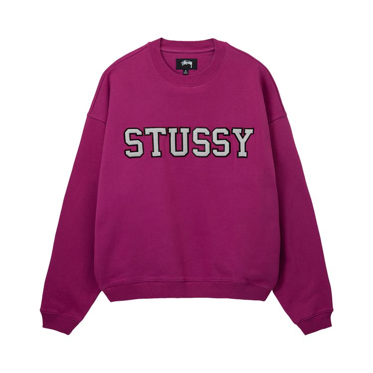 Buy Stussy Relaxed Oversized Crew 'Magenta' - 118517 MAGE | GOAT
