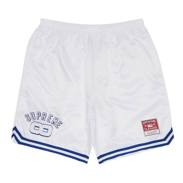 Buy Supreme x Mitchell & Ness Satin Basketball Short 'White' - SS23SH38 ...