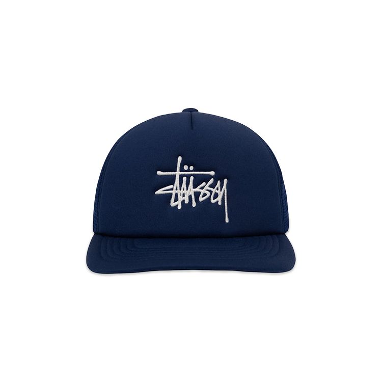 Buy Stussy Big Basic Trucker Cap 'Navy' - 1311088 NAVY | GOAT