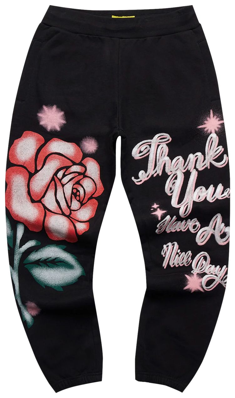 Buy Market Thank You Rose Sweatpants 'Black' - 395000549 BLAC | GOAT