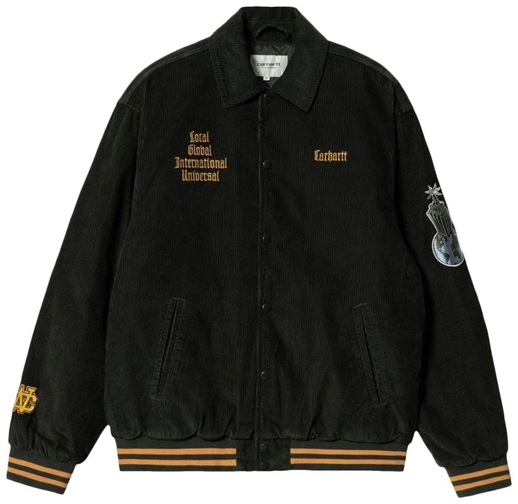 Buy Carhartt Wip Letterman Jacket Dark Cedarochre I030819 Dark Goat